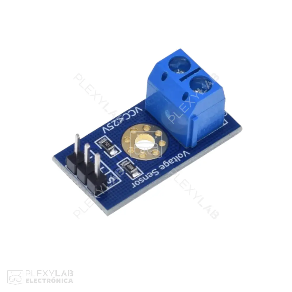 Módulo sensor de voltaje DC de 0 a 25V para Arduino | PLEXYLAB